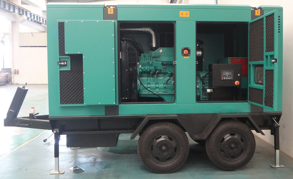60HZ Trailer Genset Diesel Generator Set / Cummins Mobile Generator Set